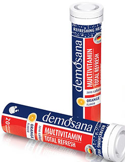 Demosana Multivitamin Orange Flavour 20เม็ดฟู่ ดีโมซานา มัลติวิตามิน รสส้ม