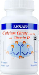 Lynae Calcium Citrate 1122mg+Vitamin D 60เม็ด ไลเน่ แคลเซียมซิเตรท ...