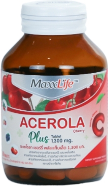 MaxxLife ACEROLA Cherry Plus 1300 mg.60เม็ด แมกไลฟ์ อะเซโรลา เชอร์รี่