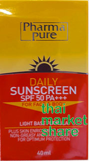 PharmaPure Daily Sunscreen SPF 50PA+++ For Face & Body 40ml.
