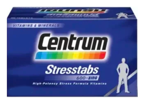 Stresstabs 600+Zinc สเตร็สแทปส์ 600+แร่สังกะสี (สีน้ำเงิน เล็ก)30เม็ด