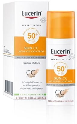 Eucerin Sun Dry Touch Acne Oil Control CC Cream 50ml. ยูเซอริน ซัน ซีซี ...