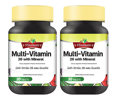 Vitamate Multi-Vitamin26 With Mineral แพ็คคู่ 30เม็ด+30เม็ด ไวตาเมท มิล ...